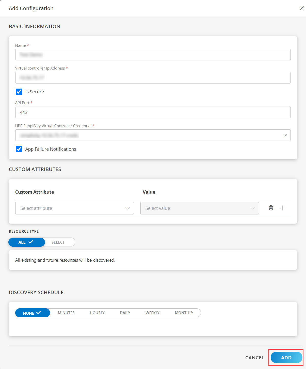 HPE SimpliVity | OpsRamp Documentation